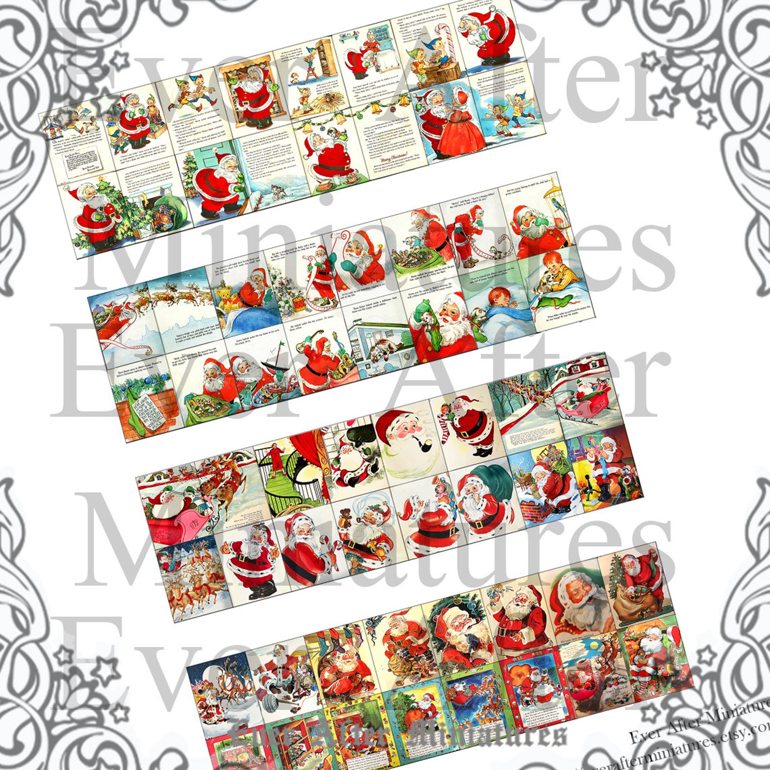 1:12 Santa INSIDE PAGES for Christmas Dollhouse Miniature Book Cover ...
