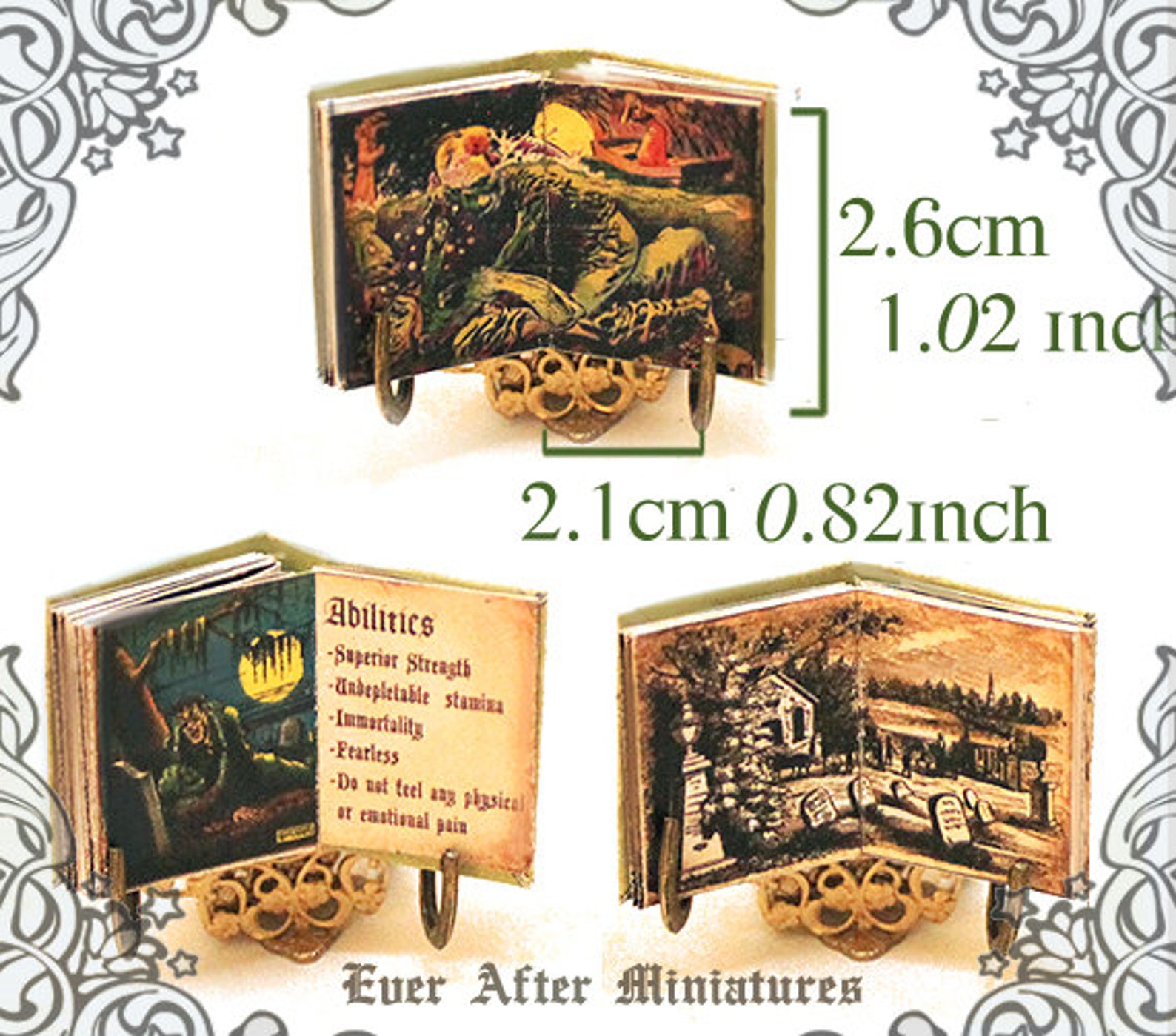 ZOMBIE Dollhouse Miniature Book –1:12 Undead Walking Dead Miniature ...