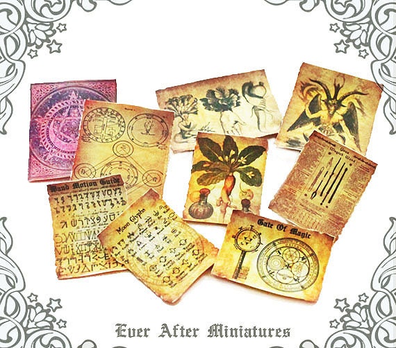 9 WIZARD MAGIC Miniature Scroll Set 3 1:12 Diy Dollhouse - Etsy