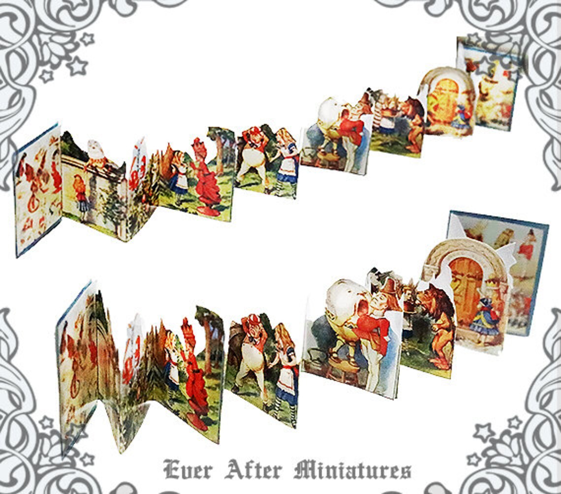 2 ALICE Miniature Book Set - 1:12 Printable 1st & 2nd Alice Dollhouse ...