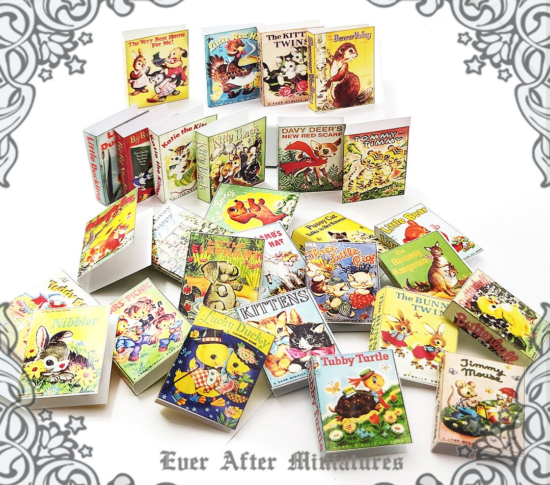 28 ANIMAL NURSERY Miniature Dollhouse Book Cover – 1:12 Miniature Book ...