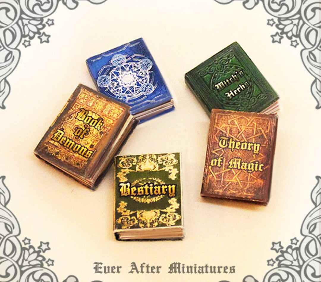 5 MAGIC Dollhouse Miniature Book Set #2 – Full Set of 5 Magic Miniature ...