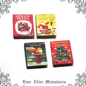4 CHRISTMAS Dollhouse Miniature Book Set C – 1:12 Full Set of Printable ...
