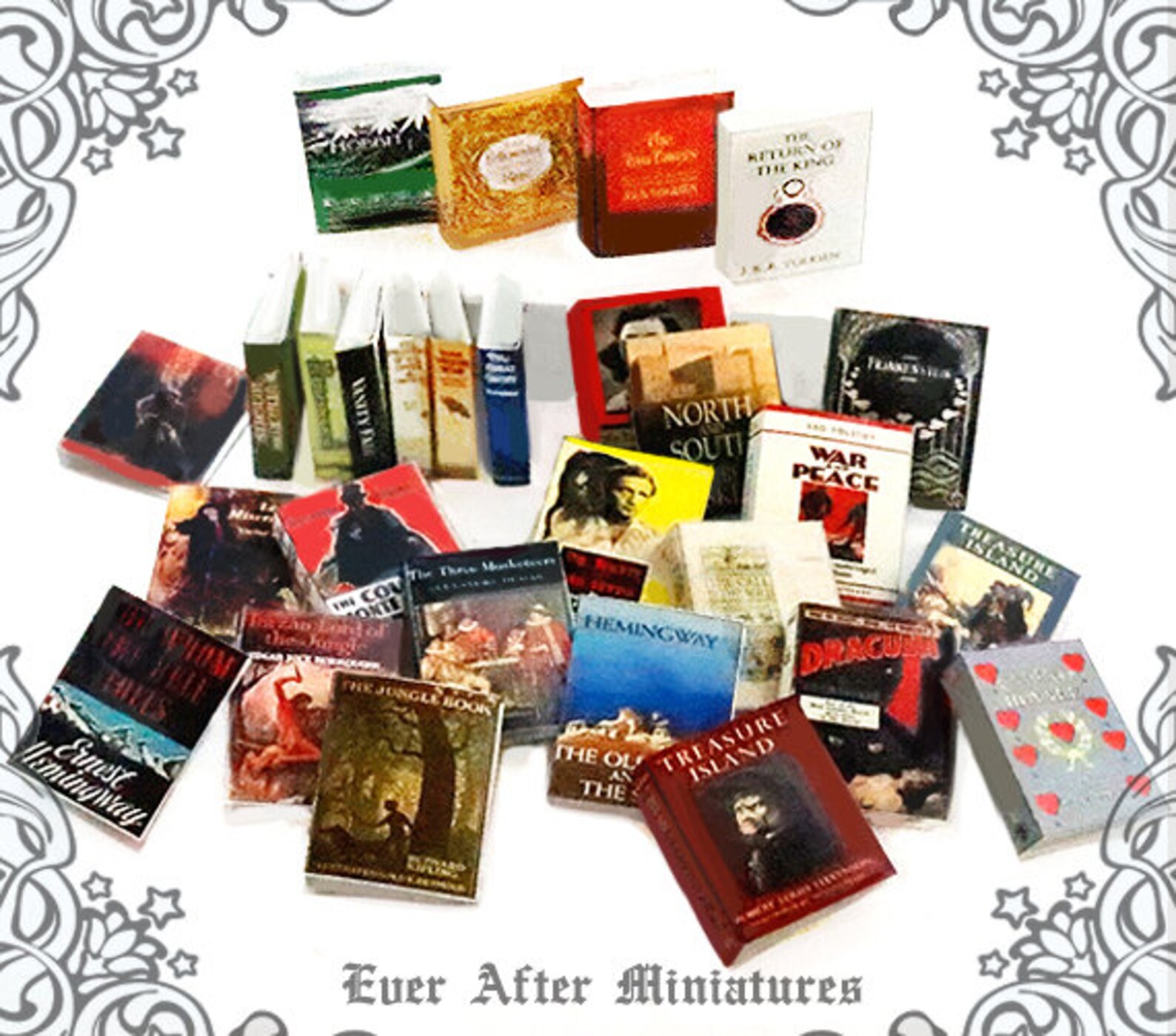 28 NOVEL Dollhouse Miniature Book Cover Set 14 1:12 - Etsy