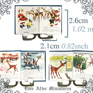 SANTA REINDEER Dollhouse Miniature Book –1:12 Printable Santa Claus ...