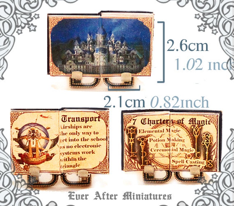 WIZARD SCHOOL Dollhouse Miniature Book – 1:12 Readable Miniature Book ...