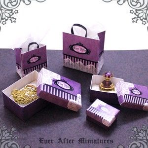 Dollhouse Miniature Gift Box & Miniature Gift Bag Set – 12th Scale 3 ...