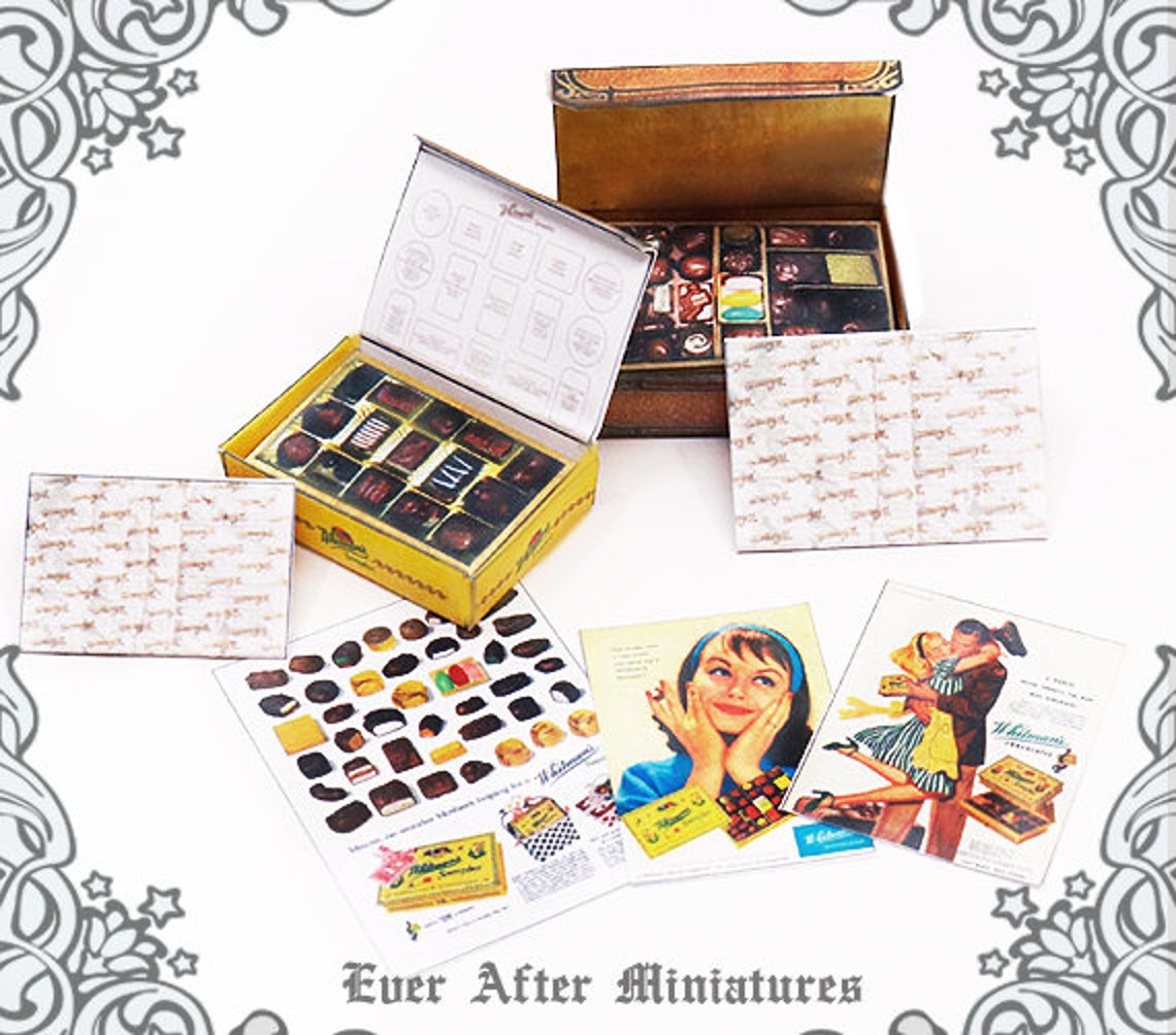 CHOCOLATE Dollhouse Miniature Kit – 1:12 DIY Printable Valentines Day ...