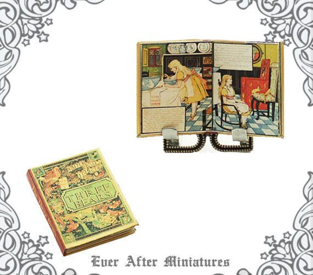 Goldilocks and the THREE BEARS Dollhouse Miniature Book –1:12 Fairy ...