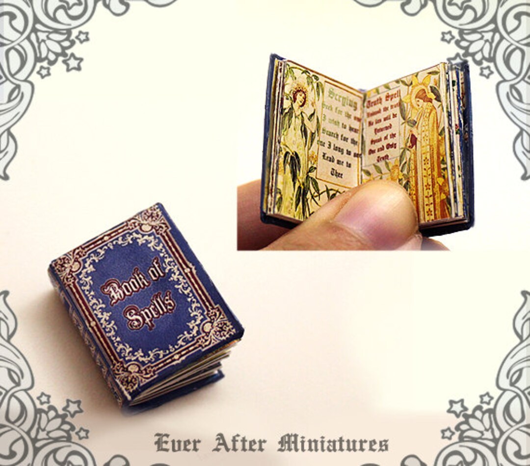 Book of Spells Dollhouse Miniature Book – 12th Scale OPENABLE Miniature ...