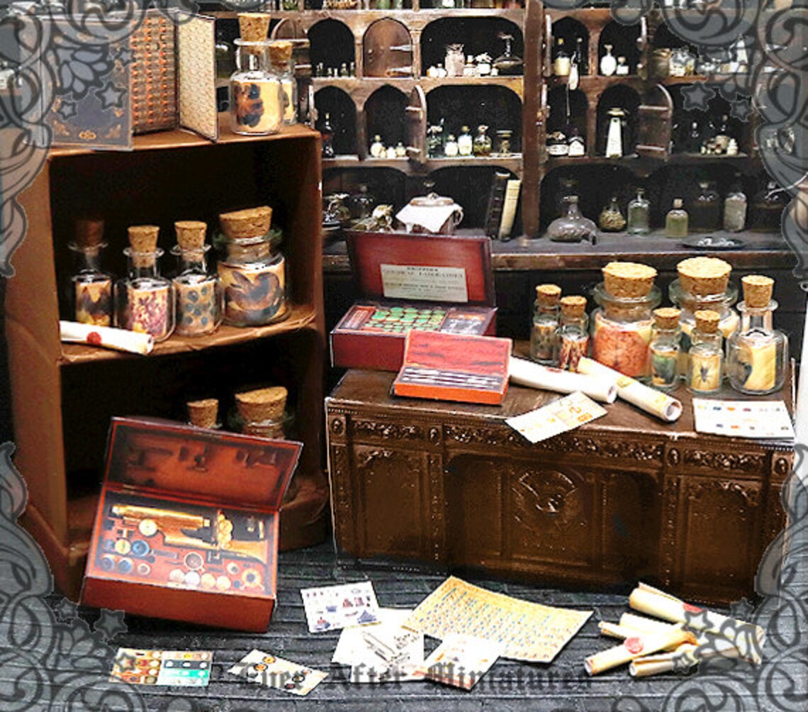 1:12 Miniature MICROSCOPE Kit – Printable Antique Science Steampunk ...