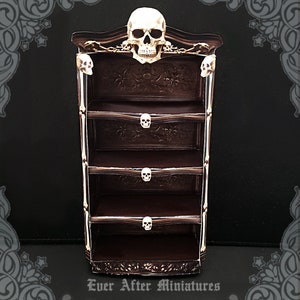 SKELETON Dollhouse Miniature Bookcase 1:12 Halloween Miniature Spooky ...