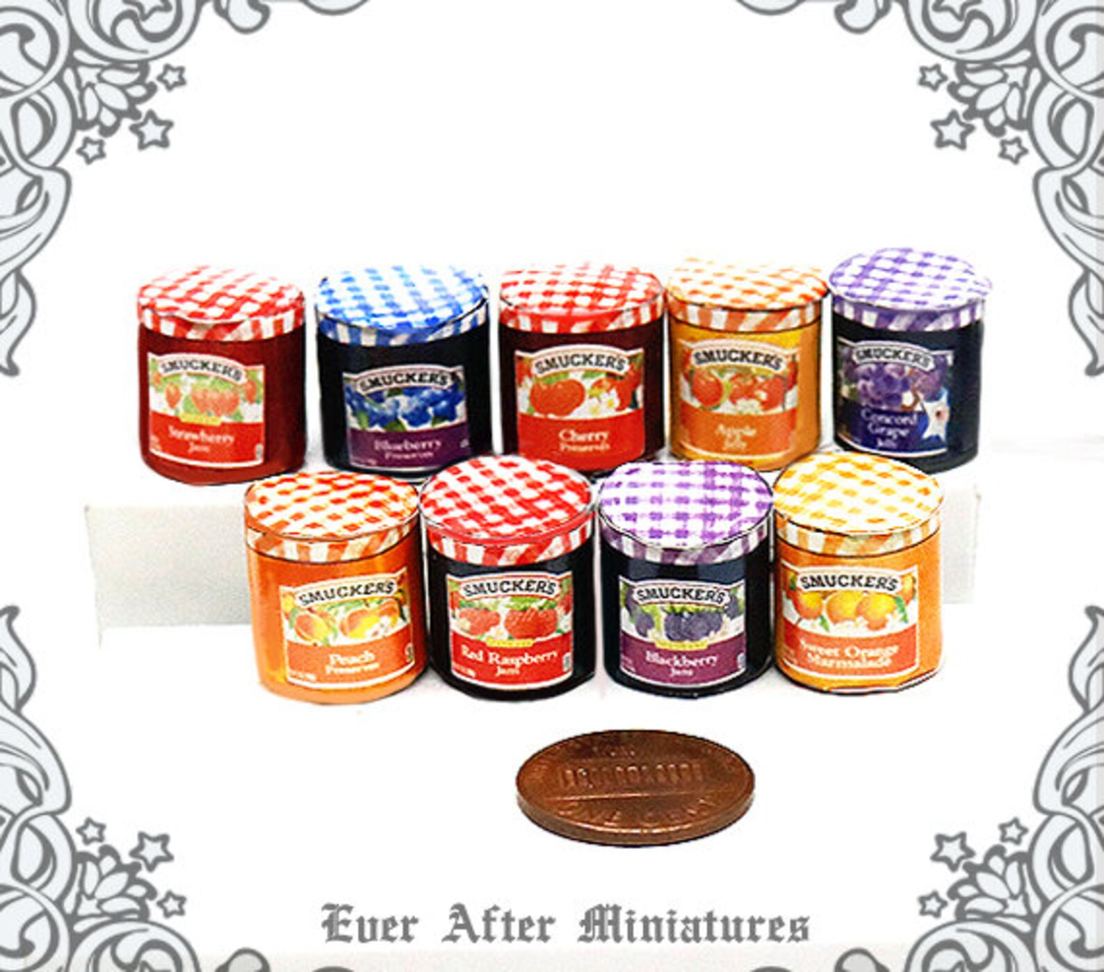 9 MINIATURE JAM Set 1:12 Diy Printable Miniature Kitchen Dollhouse ...