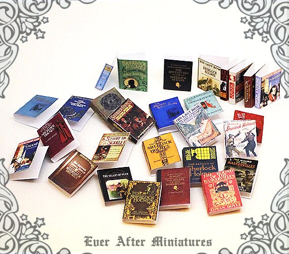 28 Detective Dollhouse Miniature Book Cover Set– 28 Detective Miniature ...