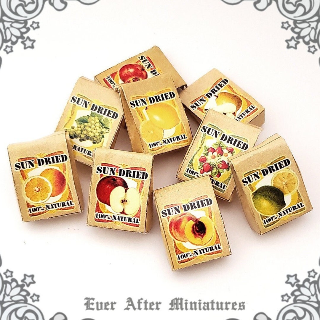 1:12 Miniature Dried FRUIT PACK – 9 Diy Food Dollhouse Miniature Food ...