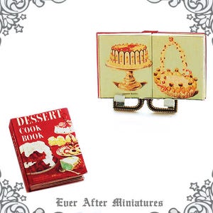 5 Antique Cook Book Dollhouse Miniature Book (1:12) - Full Set of 5 ...