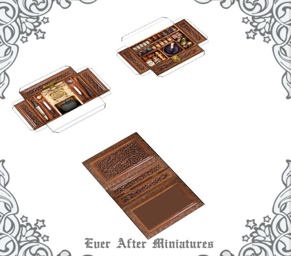 WITCH POTION Kit Miniature Case –1:12 Openable Dollhouse Magic Witch ...