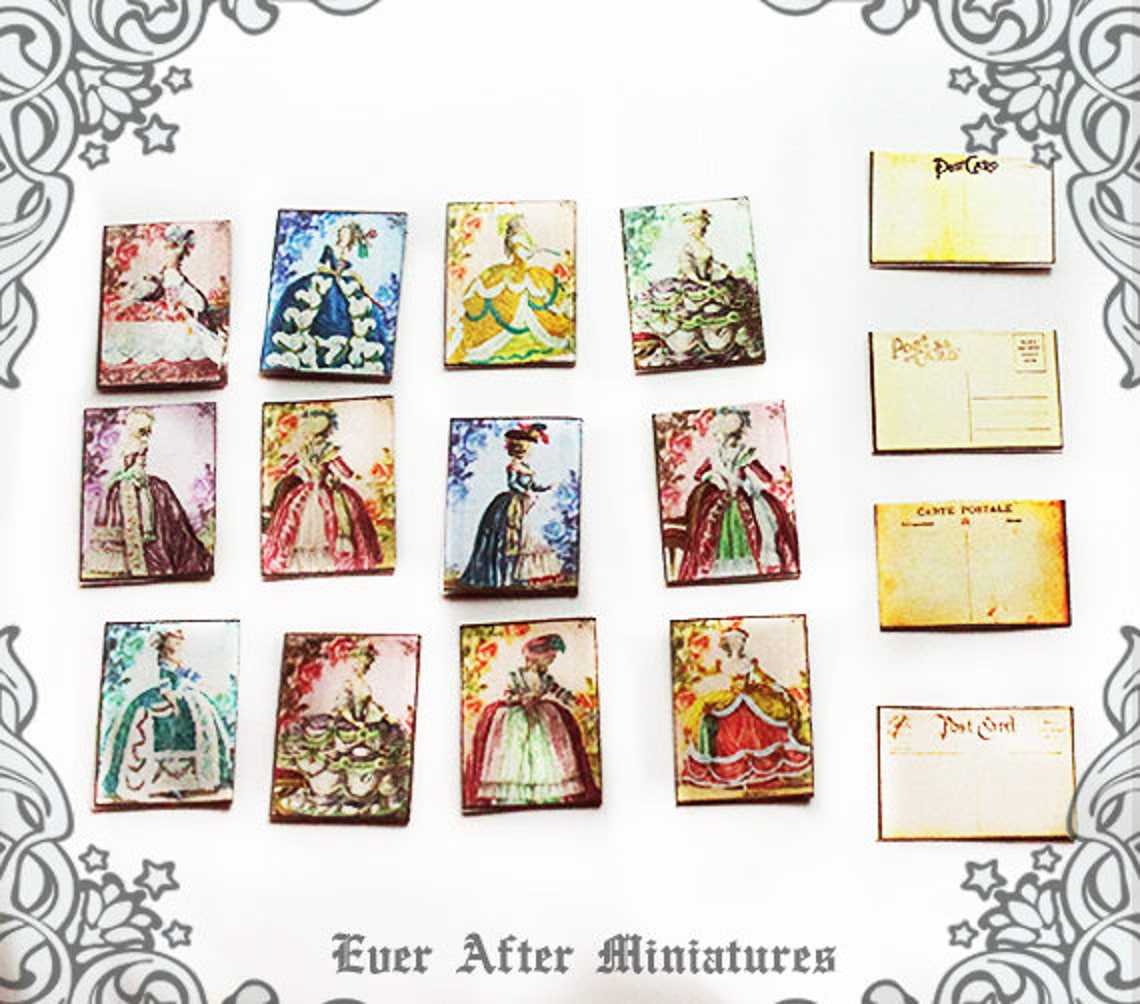 12 MARIE ANTOINETTE Miniature Postcard Set 4 1:12 Miniature - Etsy