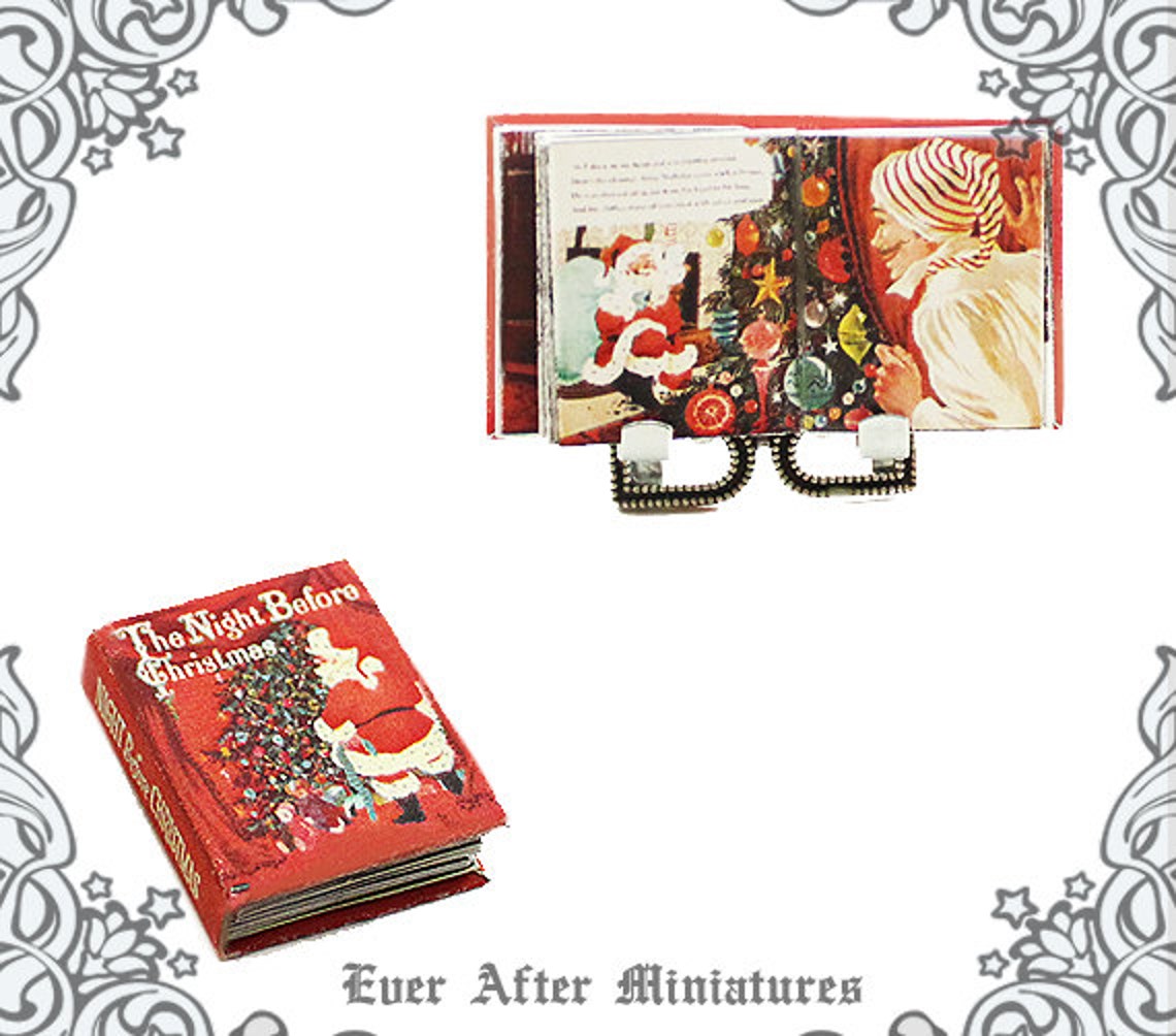 3 Christmas Dollhouse Miniature Book Set B –1:12 Full Set of Christmas ...