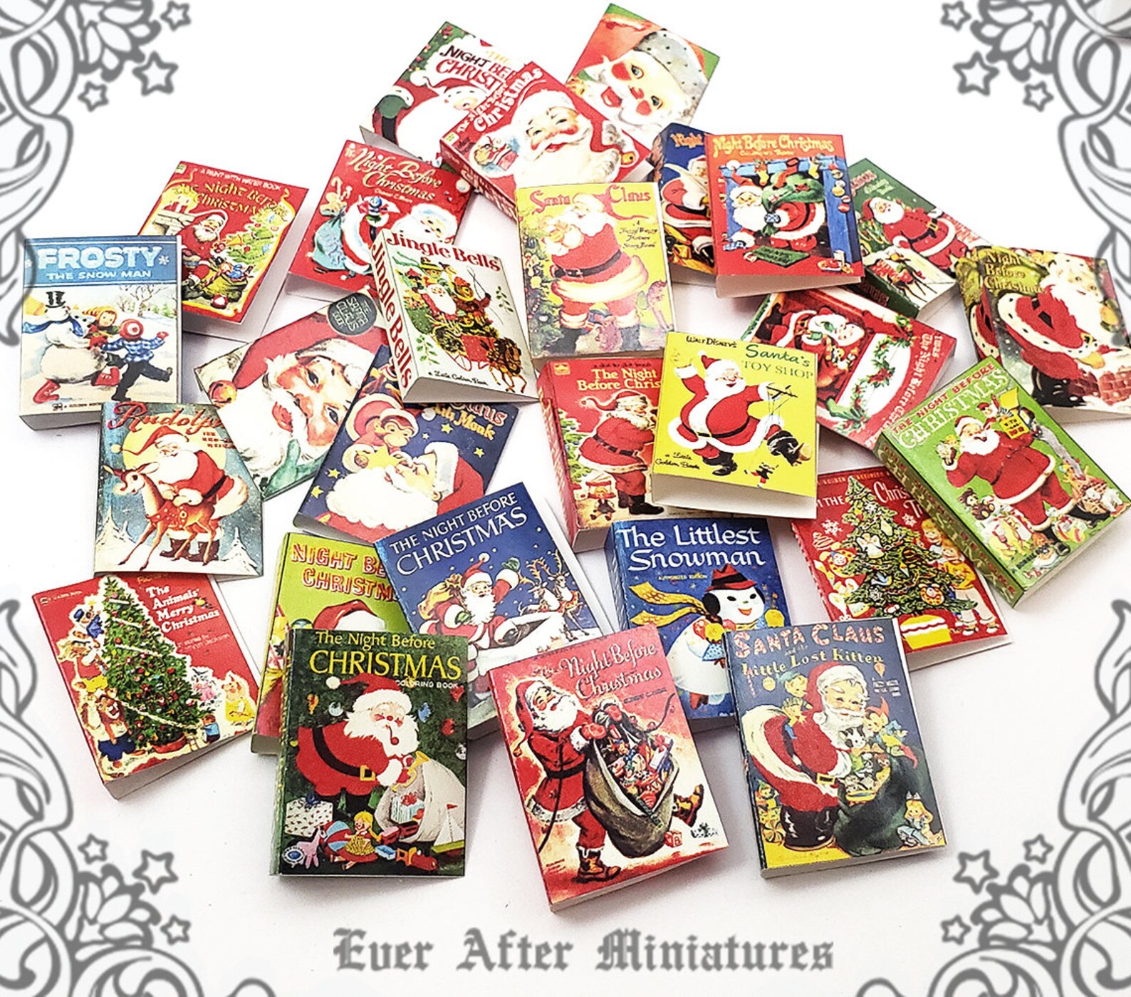 28 Night Before Christmas & Other Christmas Dollhouse Miniature Book ...