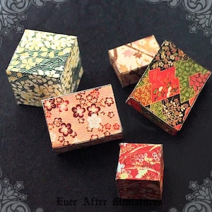 5 JAPANESE Miniature Gift Box Set –1:12 PRINTABLE Asian Dollhouse ...