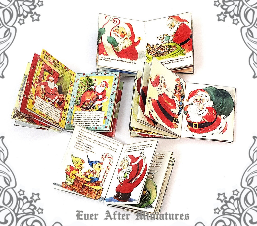 1:12 Santa INSIDE PAGES for Christmas Dollhouse Miniature Book Cover ...