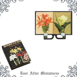 LILY Dollhouse Miniature Book – 1:12 Lily Miniature Book DIY Flower ...