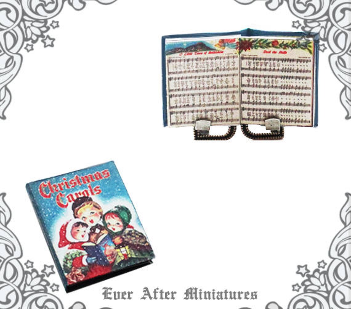 CHRISTMAS CAROLS Sheet Music Dollhouse Miniature Book – 1:12 Miniature ...