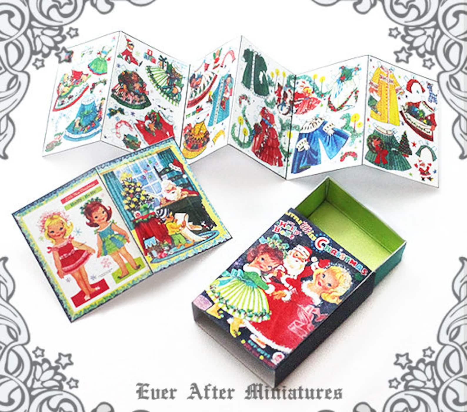 1:12 LITTLE CHRISTMAS Matchbox Dollhouse Miniature Paperdoll Set #8 ...