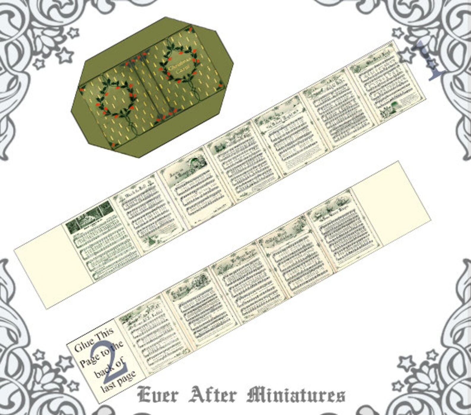 2 CHRISTMAS CAROLS Miniature Book 1:12 Christmas Carols Music - Etsy