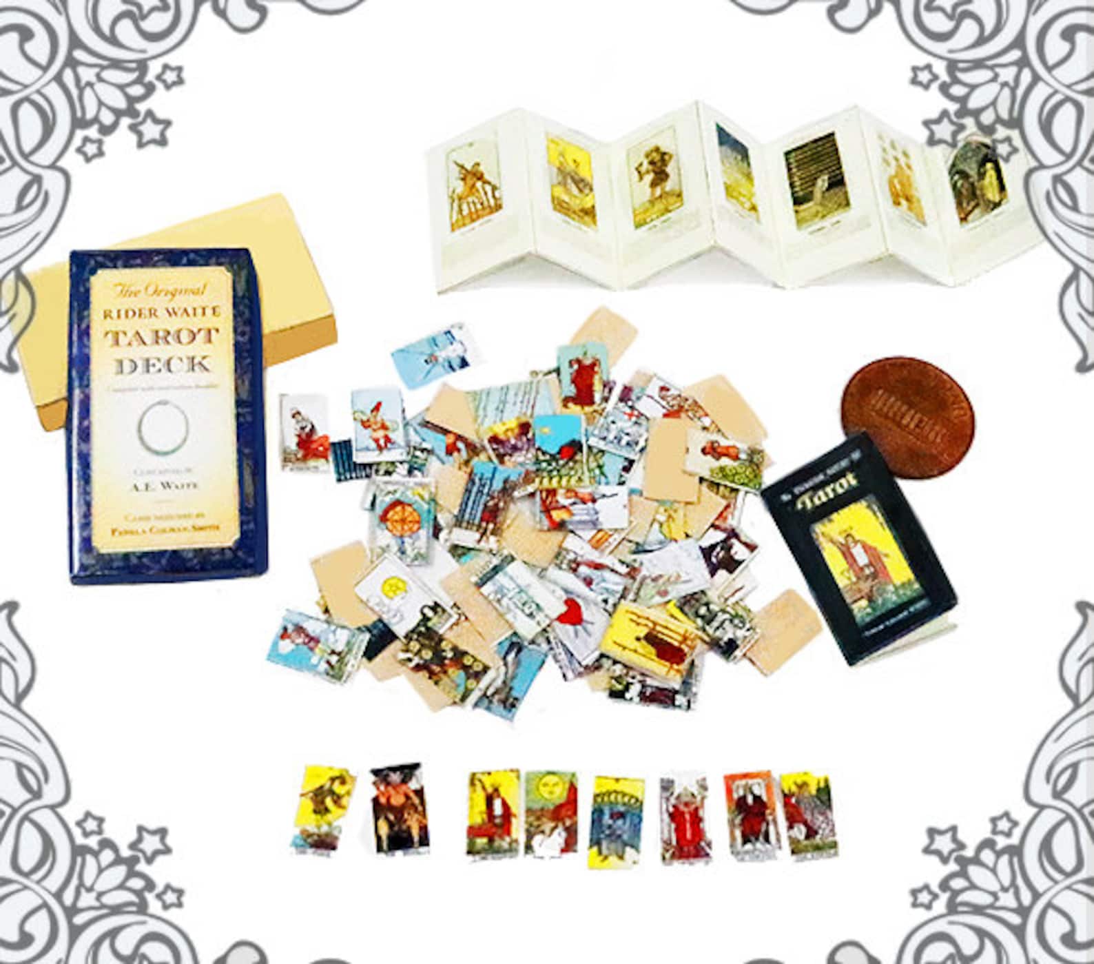 1:12 TAROT CARD Dollhouse Miniature Game #10 – 78 Diy Tarot Card Deck ...