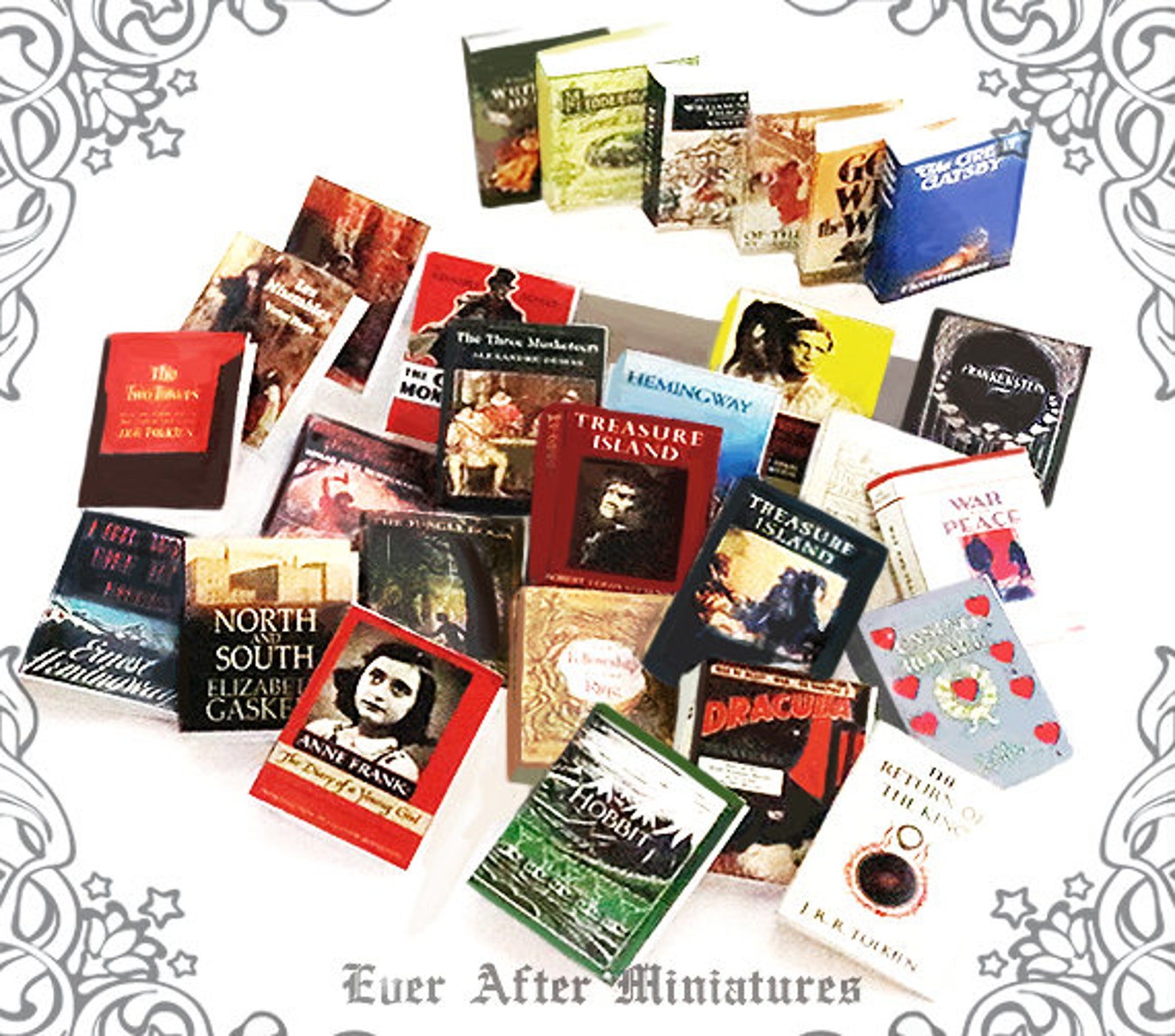 28 NOVEL Dollhouse Miniature Book Cover Set 14 1:12 - Etsy