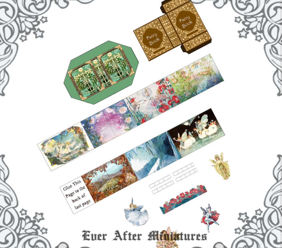 1:12 Fairy POP UP Miniature Book –diy Printable Dollhouse Miniature ...