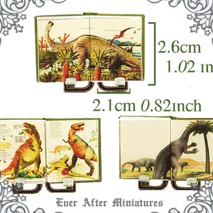 DINOSAUR Dollhouse Miniature Book – 1:12 Miniature Dinosaur Book ...