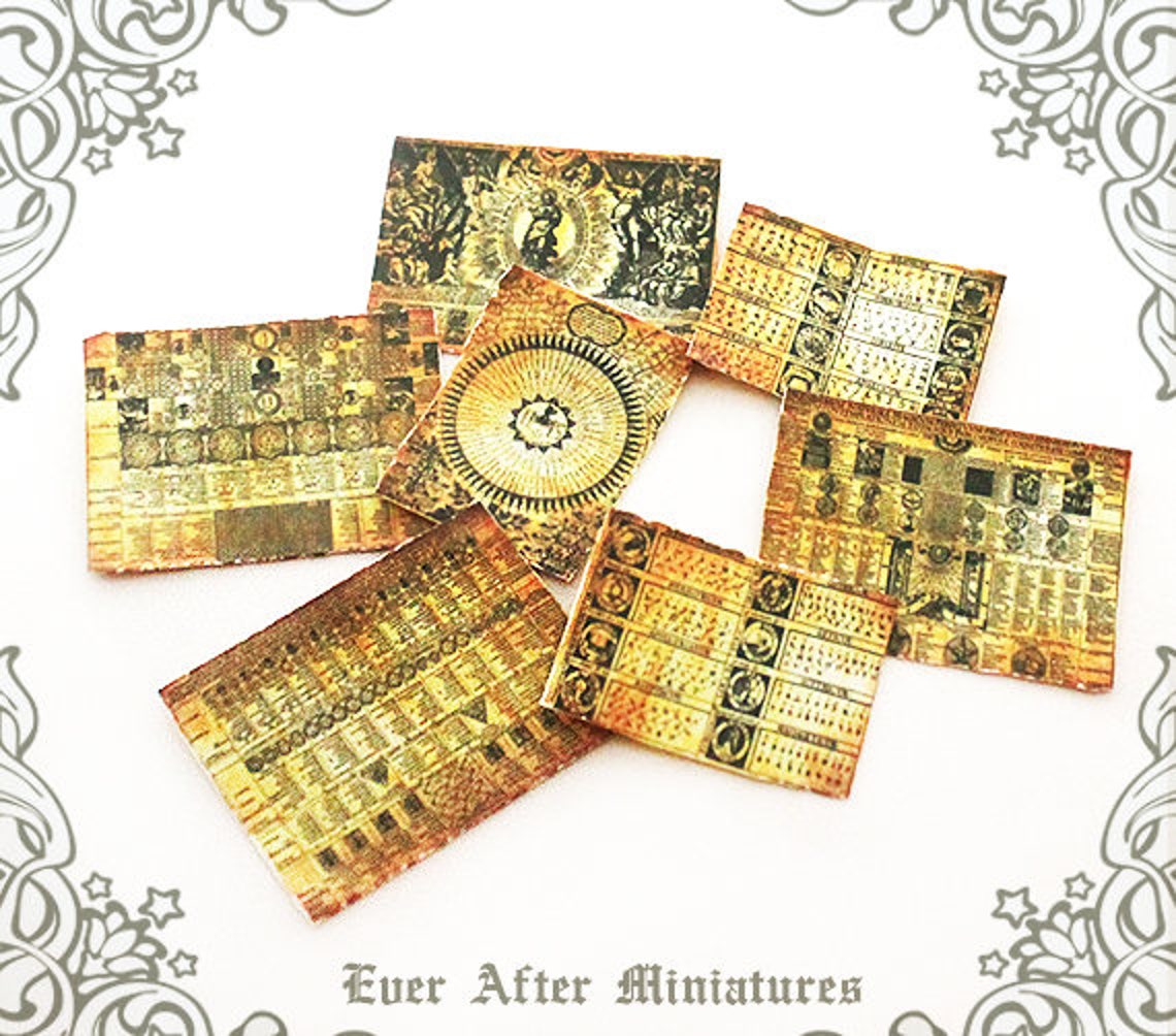 VIRGA AUREA Magic Miniature Scroll Set 4 1:12 Miniature | Etsy