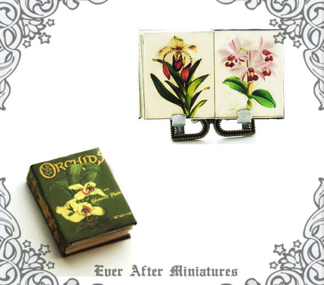 ORCHID Dollhouse Miniature Book – 1:12 DIY Printable Miniature Orchid ...