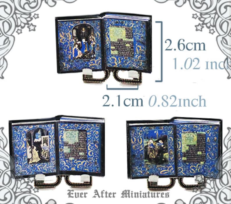 3 Medieval Miniature Book of Hours Set A – Full Set of 1:12 Antique ...