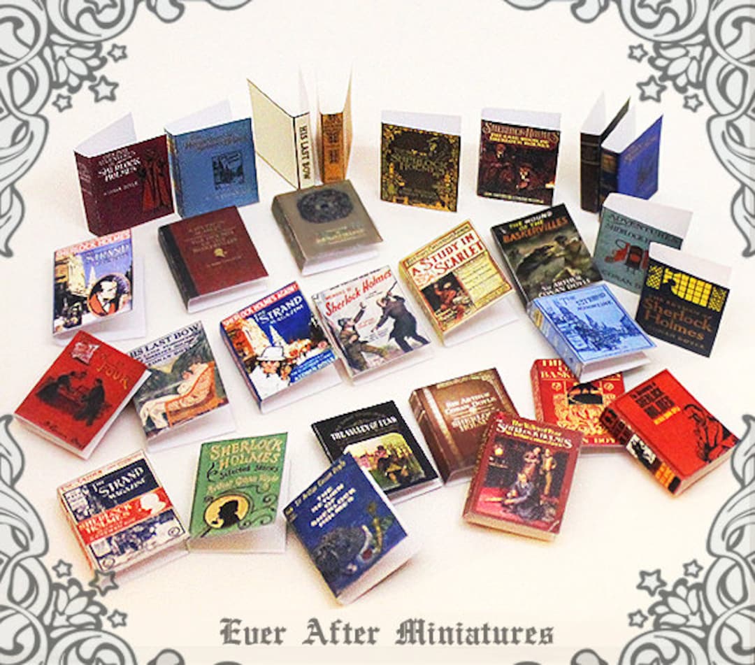 28 Detective Dollhouse Miniature Book Cover Set– 28 Detective Miniature ...