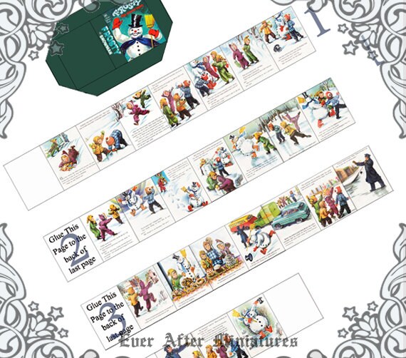 Snowman Dollhouse Miniature Book 1:12 Printable Snowman - Etsy