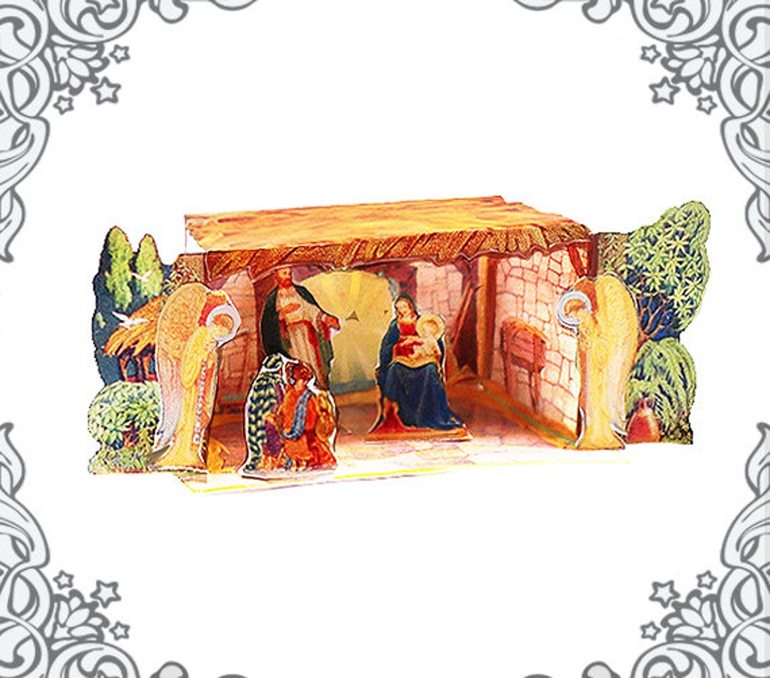 1:12 Miniature Christmas NATIVITY STABLE Display Kit A – Diy Printable ...