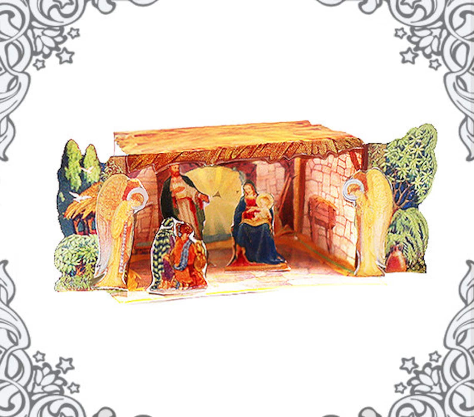 1:12 Miniature Christmas NATIVITY STABLE Display Kit A – Diy Printable ...