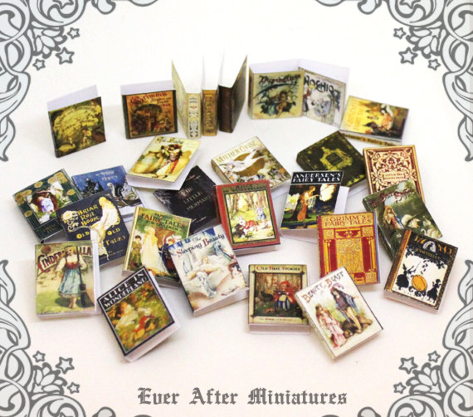 28 Fairy Tales Dollhouse Miniature Book Cover Set 5 28 FAIRY - Etsy