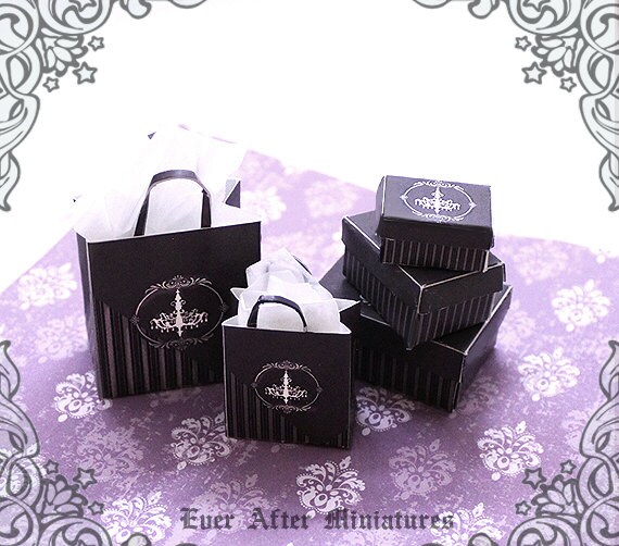 Dollhouse Miniature Gift Box & Miniature Gift Bag Set – 12th Scale 3 ...