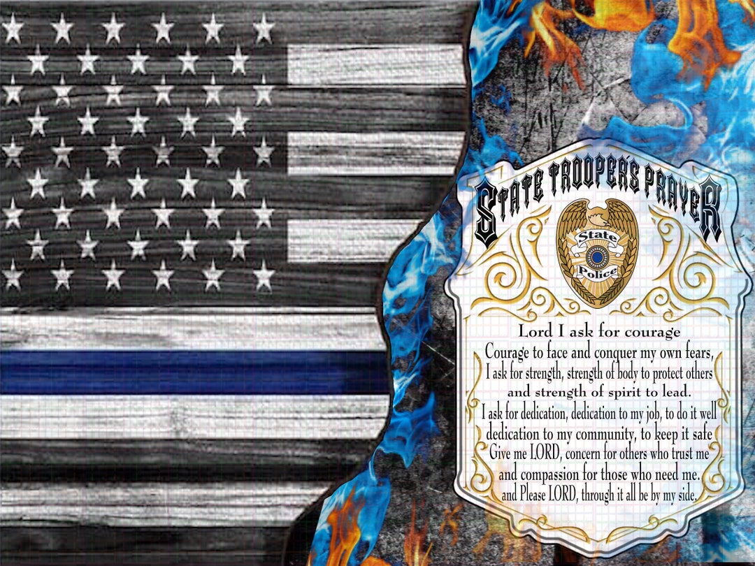 State Police Officer Flag Prayer JPG Sublimation Design, - Etsy