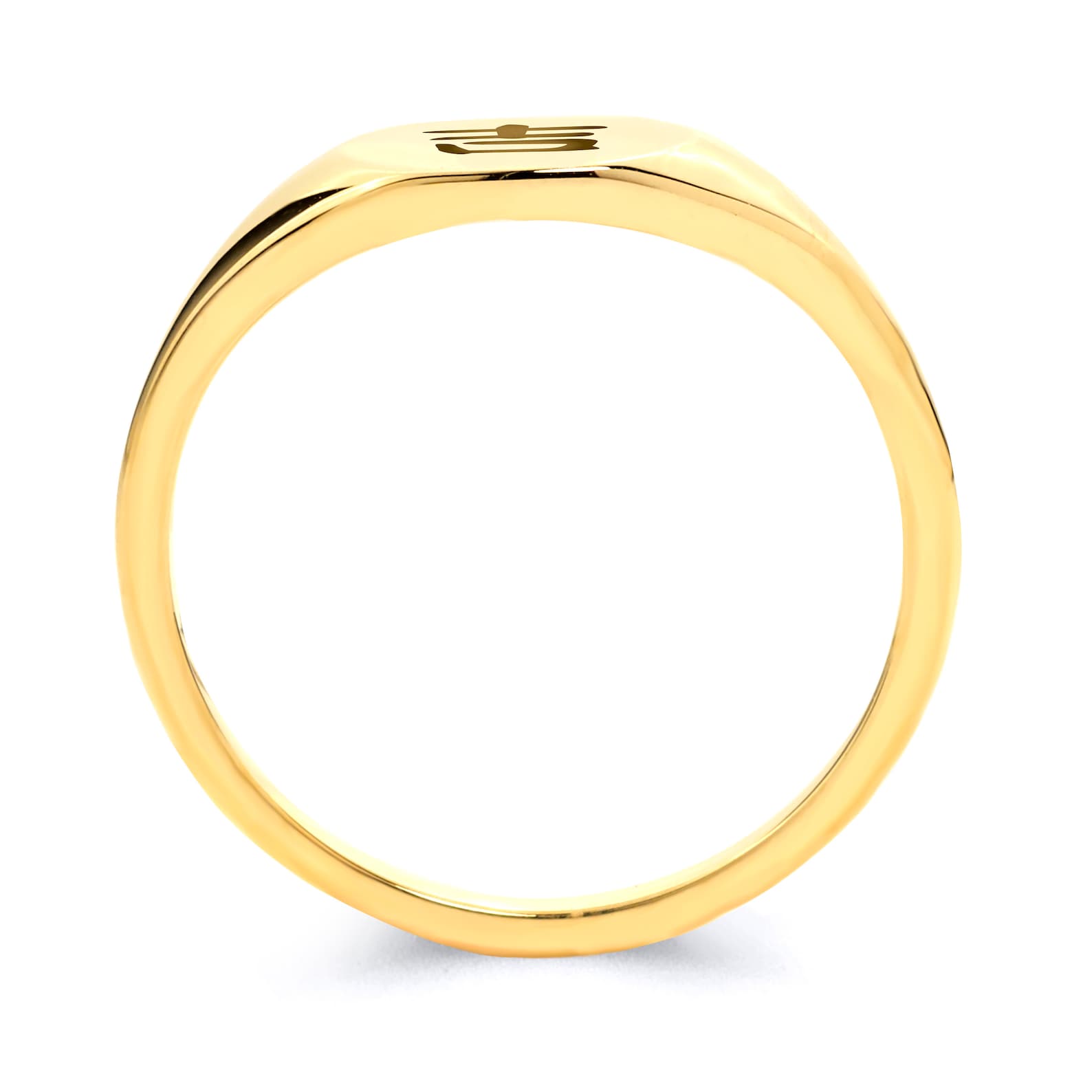 14k Gold Kanji Signet Lucky Ring Good Luck Jewelry Stacking - Etsy