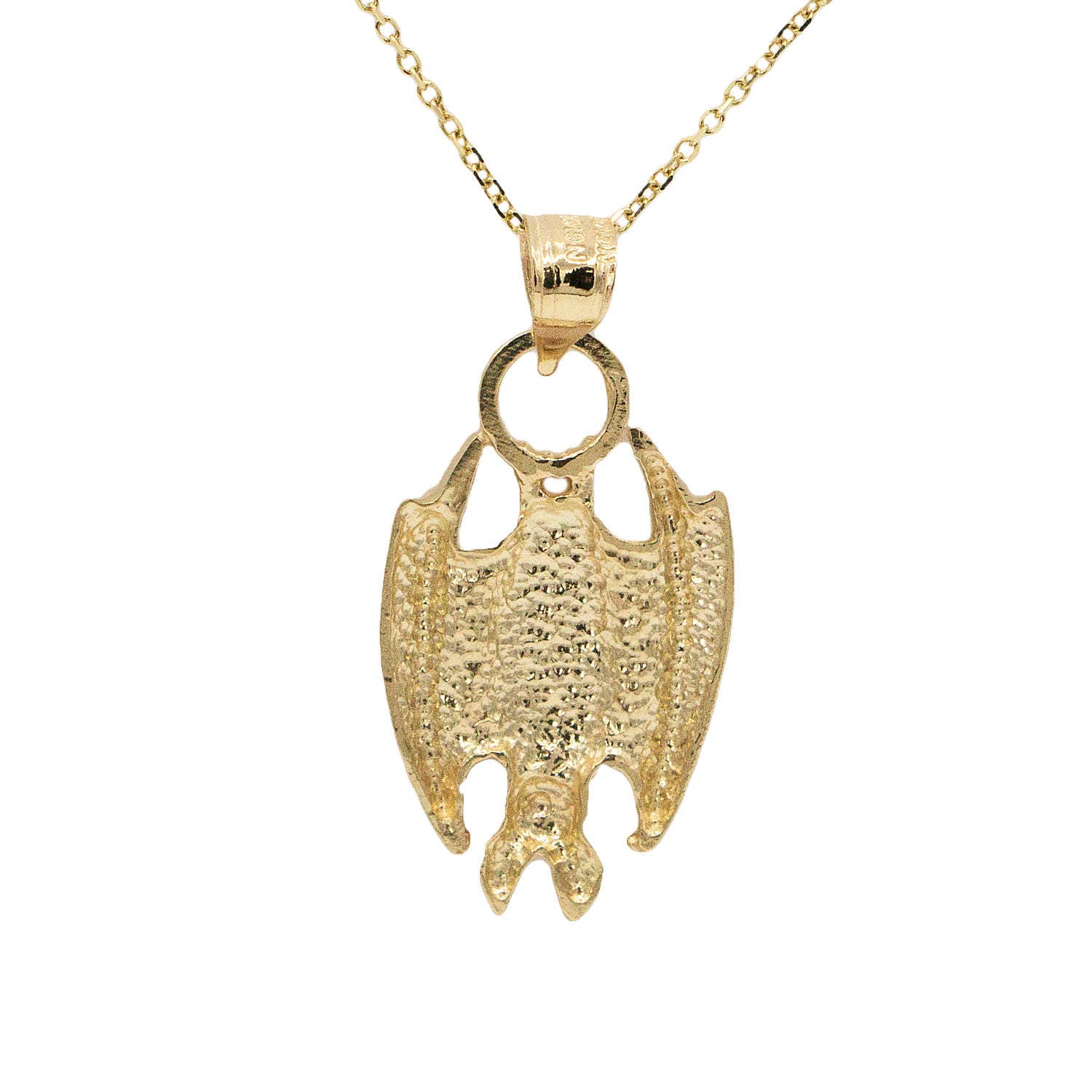 10k Real Solid Gold Bat Necklace - Etsy