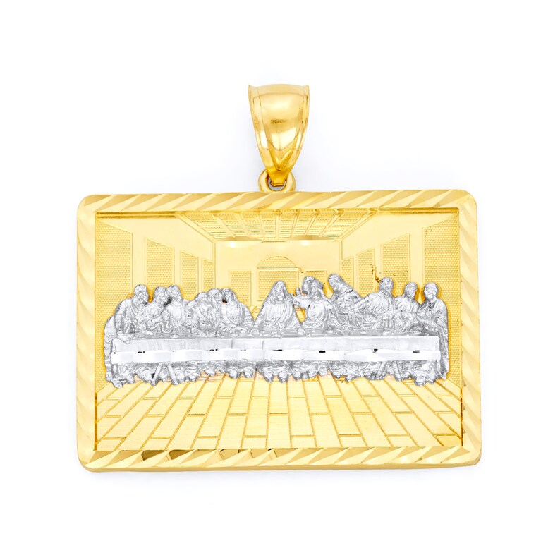 10k Gold Large Last Supper Pendant With Diamond Cut Finish - Etsy