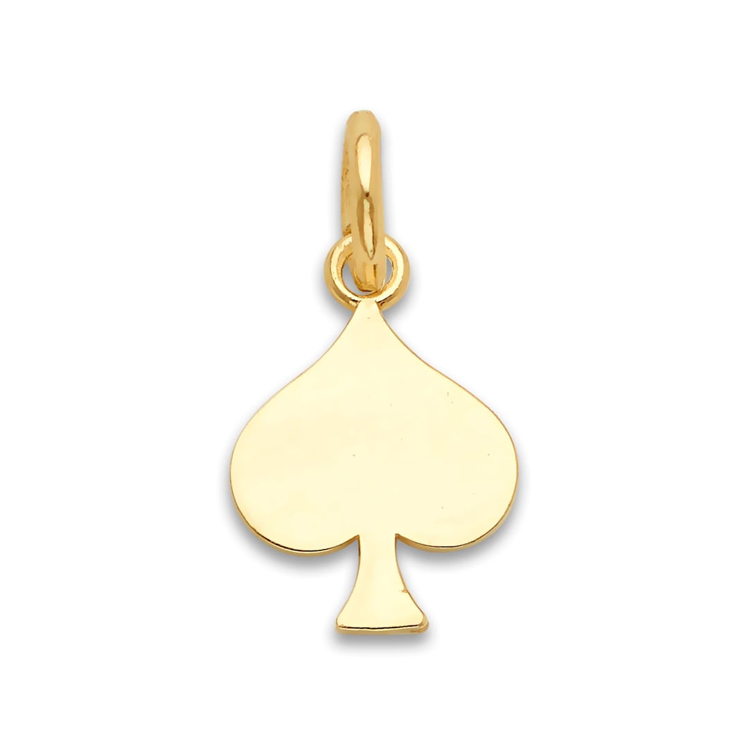 Solid 10k or 14k Gold Spade Charm - Good Luck Jewelry Gifts for Her - Etsy
