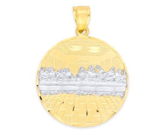 10k Gold Large Last Supper Pendant With Diamond Cut Finish | Etsy