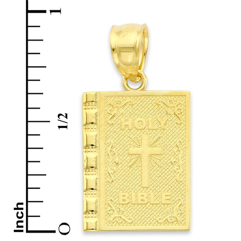 10k/14k Solid Gold Holy Bible Pendant: Religious Gift - Etsy